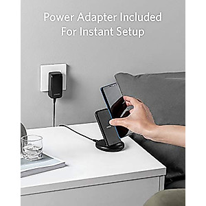 Anker Wireless Charger with Power Adapter, PowerWave II Stand, Qi-Certified 15W Max Fast Wireless Charging Stand for iPhone 14/14 Pro/14 Pro Max/13/13 Pro Max, Galaxy S10 S9 S8, Note 10 Note 9