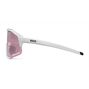 KOO Demos Sunglasses I Performance Eyewear for Road, MTB Cyclists & Cyclocross Sports - White L.Photochromic Pink