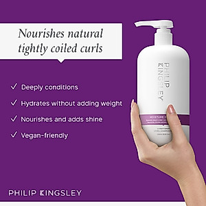 PHILIP KINGSLEY Moisture Extreme Enriching Conditioner for Curly Dry Damaged Hair Curls Moisturizing Deep Conditioning with Almond Wheatgerm Babassu Avocado Oil, 33.8 oz