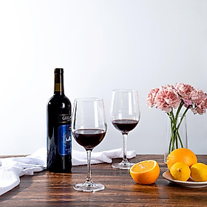 KX-WARE Classic Acrylic All-Purpose Wine Glasses, 19-ounce Plastic Stem Wine Glasses, set of 6 Clear