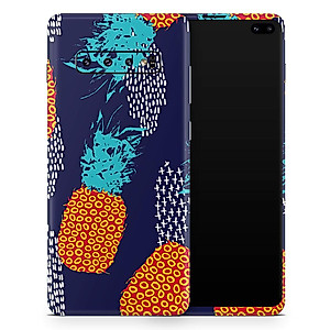 DesignSkinz Retro Summer Pineapple v4 Protective Vinyl Decal Wrap Skin Cover Compatible with The Samsung Galaxy S20 (Screen Trim & Back Glass Skin)