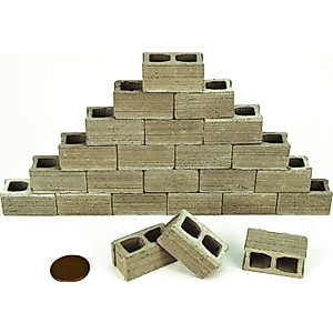 Acacia Grove Mini Cinder Blocks, 12 Pack, 1/12 Scale