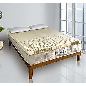 Latex Mattress Topper - Natural Latex with 5 Zones - No Cover (King / 2 inch/Soft)