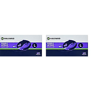 Haylard Health Purple Nitrile Exam Gloves, Large, 100 Count (2-(Pack))