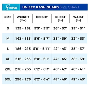 Seavenger Trekker Unisex Rash Guard | Short and Long Sleeve | Great for Swimming and Surfing