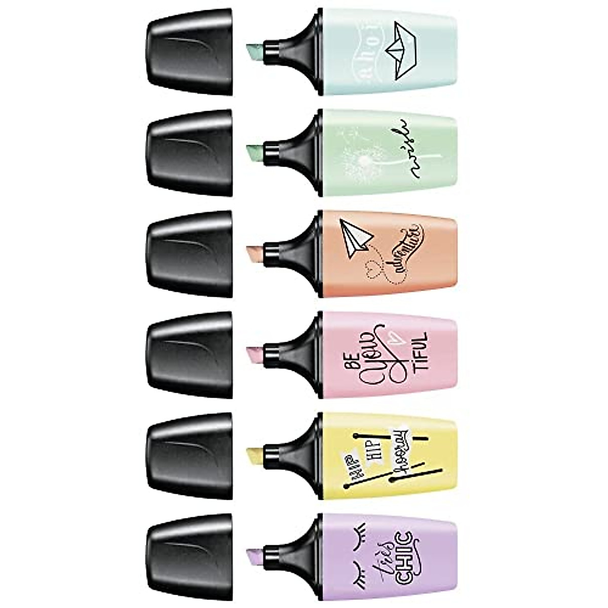 Highlighter - STABILO BOSS MINI Pastellove Wallet of 6 Assorted Colours