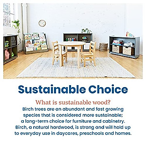 ECR4Kids 5-Compartment Mobile Storage Cabinet, 30in, Classroom Furniture, Grey Wash