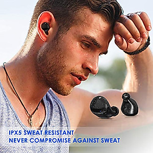 GIM Wireless Sport Earbuds with Charging Case,True Mini Wireless Earbuds with IPX5 Waterproof Built in Mic Headset Compatible iOS Android Smartphone.