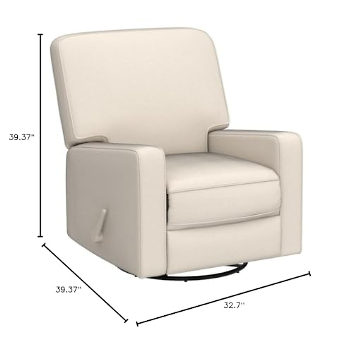 Harkawon Swivel Rocker Recliner Chair, Glider Rocker Recliner, Rocking Chair Nursery, Fabric Chair with High Back, Deep Seat, for Living Room, Bedroom, Beige