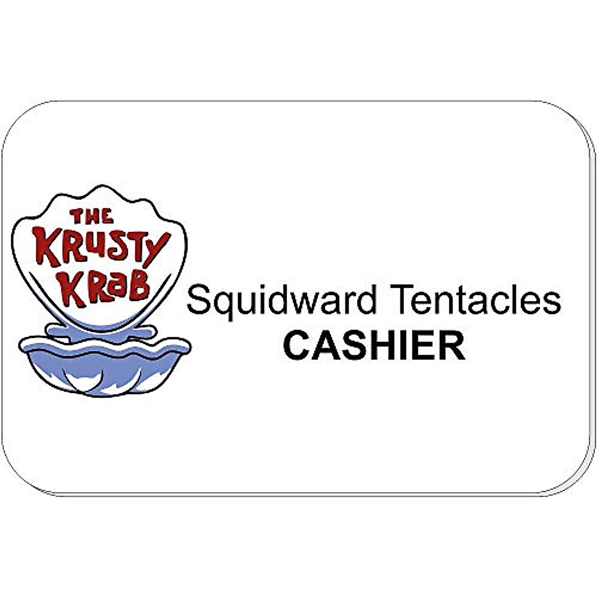 Funny Halloween Name Tags (Krusty Krab) Black