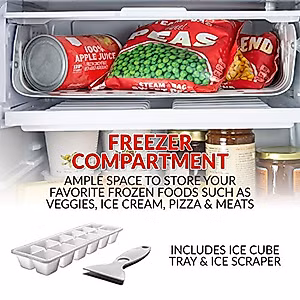 Nostalgia Coca-Cola CRF32CK 3.2 Cu. Ft. Refrigerator With Freezer Adjustable Temperature Cools as low as 32 Degrees, Bottle Opener, Ice Cube Tray, Scraper Included, Red