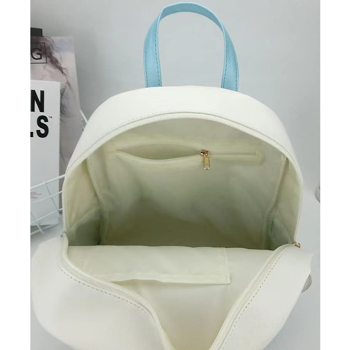 Oymyia Anime Cute Cartoon Bag Cosplay Shoulder Bag Backpack Handbag PU Schoolbags for Kids Girls Fans(Blue)