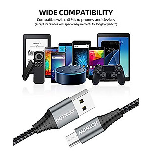 HOTNOW Micro USB Cable 3ft 2-Pack, Android Charger Cable Data sync and Fast Charging Nylon Braided Cord for Samsung Galaxy S6 S7, HTC, LG, Sony, PS4, MP3, Tablet and More Micro Devices