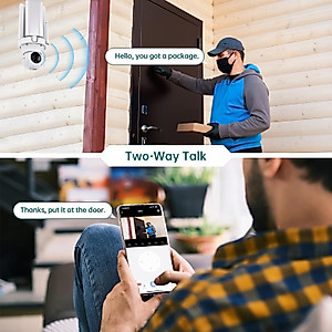 OHBET LED Garage Light Bulb with Camera, 2 in 1 Floodlight Security Camera with 3 Adjustable Panels Smart AI Human Detection Screw-in E26 Base Motion Sensor Two-Way Audio Color Night Vision