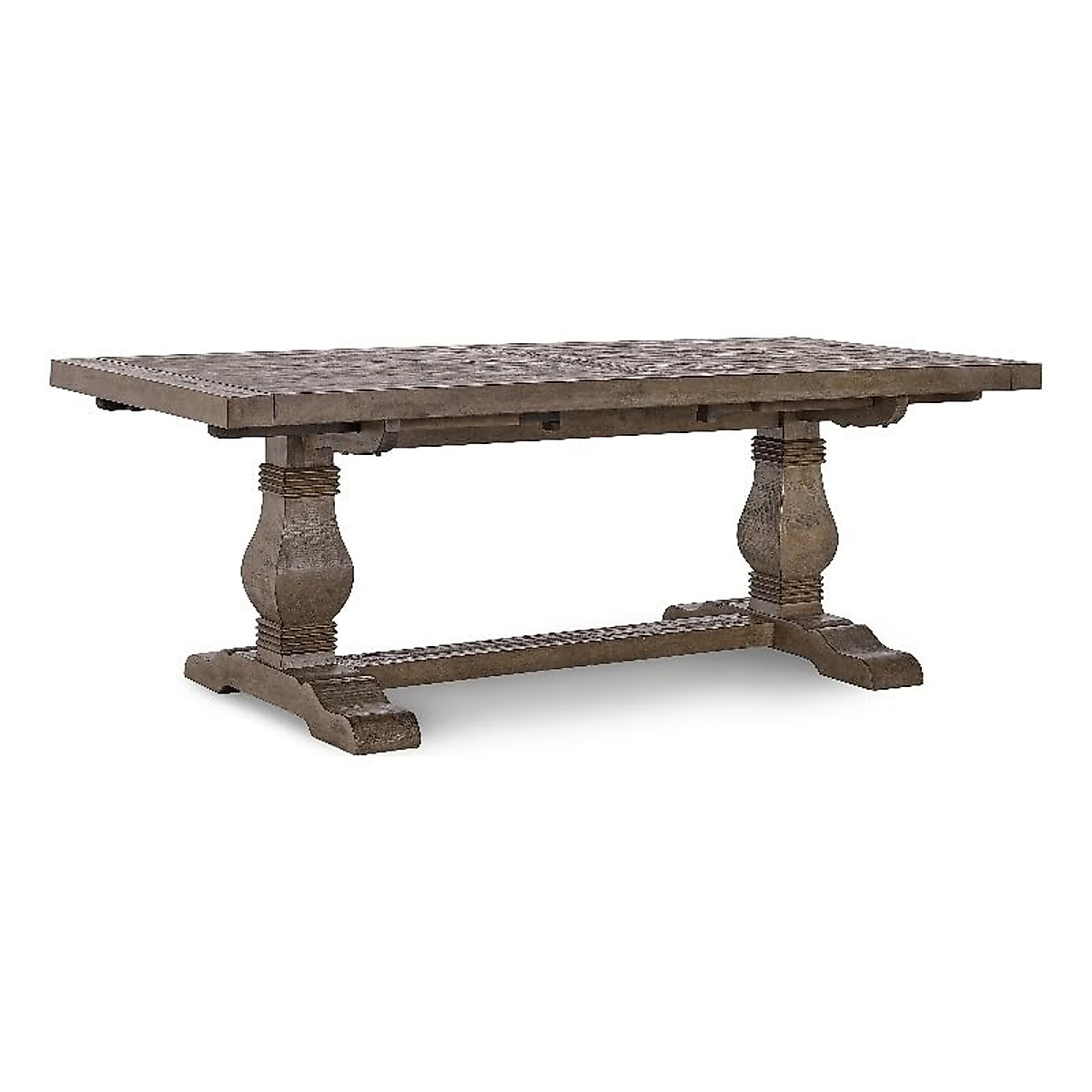 Kosas Home Quincy Reclaimed Pine Extension Dining Table in Weathered Brown