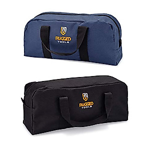 Rugged Tools Tool Bag Combo - Includes 1 Small & 1 Medium Toolbag - Organizer Tote Bags for Electrician, Plumbing, Gardening, HVAC & More