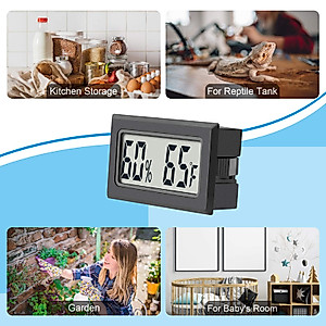 Mini Digital Thermometer 2-Pack Hygrometer Indoor Humidity Monitor Temperature Humidity Gauge Meter with Fahrenheit (℉) for Humidors, Greenhouse, Garden, Cellar, Closet, Fridge Etc by DWEPTU