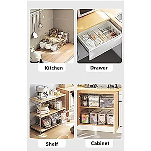xhongz 3 Pack Stackable Refrigerator Organizer Bins with Pull-out Drawer, Clear Fridge Drawer Organizer with Handle, Large Drawable Storage Cases for Pantry Organization, Kitchen, Cabinet, Freezer