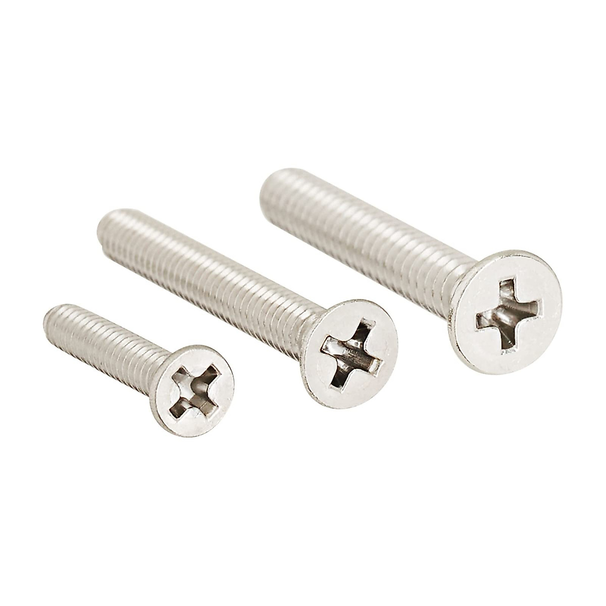 Built Industrial 400 Piece Machine Screw Assortment Kit, 304 Stainless Steel Flathead Set with #2 Phillips Driver Bit and Storage Case, 6-32, 8-32, and #10-24 Screws