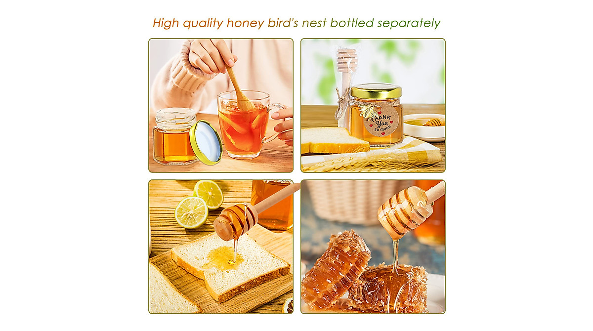 Stylish Mini Honey Jars with Dipper - Perfect for Parties