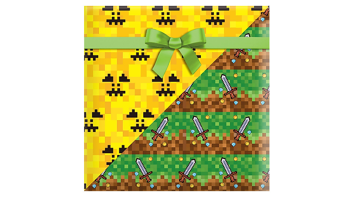 Pixel Style Gift Wrapping Paper - Perfect for Video Game Parties