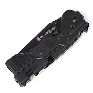 Smith & Wesson 1st Response SW911B 8.2in High Carbon S.S. Assisted Opening Knife with 3.4in Serrated Tanto Blade and Nylon Handle for Outdoor, Tactical, Survival and EDC