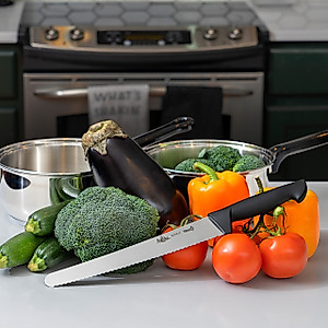 Slitzer Germany 10" Bread Knife, Black Handle