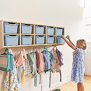 ECR4Kids Scoop-Front Storage Bins, 10-Pack, Powder Blue