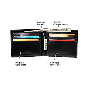 Cole Haan Men's RFID Slim Billfold Wallet, Black Stitch, One Size