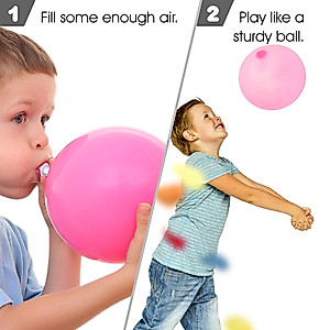 ArtCreativity Jelly Balloon Ball Set - 12 Piece - Fun Balloon Balls That Bounce and Stretch - Punch Balloons - Inflation Nozzles Included - Party Favor for Kids, Gift Idea for Boys, Girls - 6 Colors