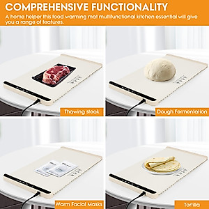 Electric Warming Tray -Warming Mat for Food, with 3 Temperature Settings,Auto Shut-Off -Food Warmers for Parties,Food Warming mat,for Party, for Thawi