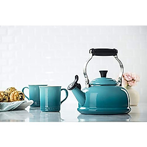 Le Creuset Enamel On Steel Whistling Tea Kettle, 1.7 qt., Caribbean