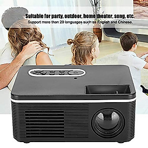 1080p Full HD Projector, Mini Domestic Projector LED Portable Minitype Support for Computer,Laptop,USB,HDMI,VGA-Home,Office,Outdoor Entertainment(US)