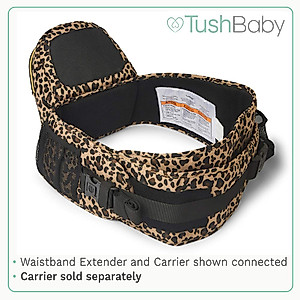 Tushbaby - Safety-Certified Hip Seat Baby Carrier - Mom’s Choice Award Winner, Seen on Shark Tank, Ergonomic Carrier & Extenders for Newborns & Toddlers (Extender, Leopard)