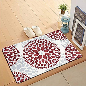 Rugshop Modern Floral Circles Anti Fatigue Standing Mat 18" x 30" Red