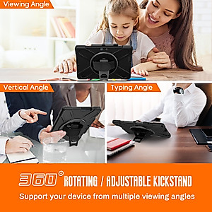 Surface Pro X Case - 360 Degree Rotating Stand Hand Strap Shoulder Strap Pen Holder Heavy Duty Full Body Shockproof Impact Resistant Rugged Drop Protective Case for Surface Pro X 13 2021/2020/2019