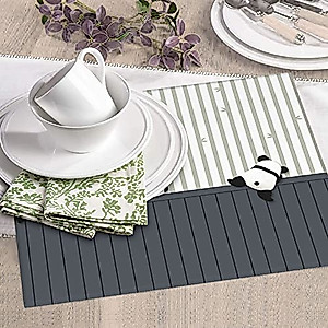 Funny Baby Panda Printed Drying Mat For Kitchen Ultra Absorbent Microfiber Dishes Drainer Mats Non-Slip Silicone Quick Dry Pad - 18 X 16inch