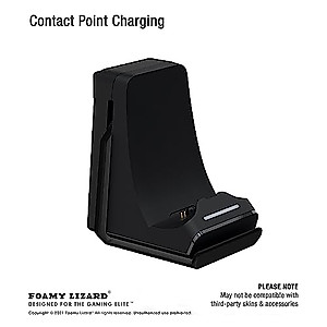 Foamy Lizard PS5 Controller Charger Console and Wall Mount for Playstation 5 DualSense Fast Charging Station Hanging Dock, Headphone Hook, LED Indicator, Overcharge Protection (All Black)
