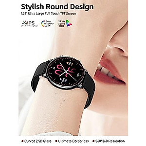 Smart Watches for Women (Answer/Make Call) Fitness Activity Tracker with Heart Rate/Blood Oxygen/Sleep/Menstrual Cycles/Calorie Monitor Play Music Sports Smartwatch for iPhone Samsung Android Phones