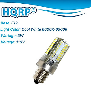 HQRP 7/16 110V LED Light Bulb Cool White Сompatible with Brother XR23 / XL5012 / XL5020 / XL5030 / XL5060 / XL5070 / XL5100 / XL5130 Sewing Machine