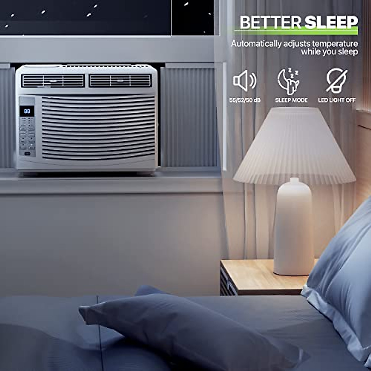 Magshion 6K BTU Window Air Conditioner, AC Window Unit with Remote Control and Washable Filter, Quiet Operation, Ideal for Rooms up to 450 Square Feet
