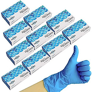 FINITEX Nitrile Disposable Medical Exam Gloves - 4 mil Powder-free Stretch Latex-Free Blue Gloves 1000 PCS For Examination Home Cleaning Food Gloves (1000, Small)