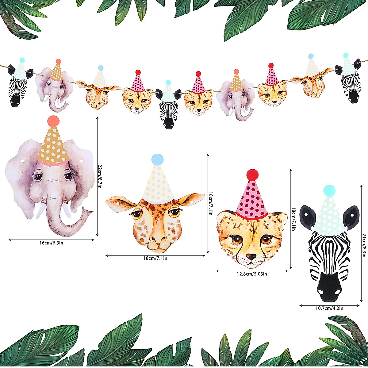 2 Pcs Animal Banner Jungle Safari Animal Banner Jungle Baby Shower Banner Woodland Animal Theme Decorations Boys Girls Birthday Party Supplies
