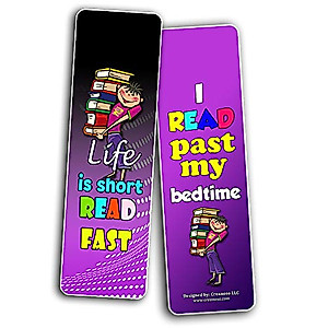 Creanoso Fantastic Reading Bookmarks for Kids (60-Pack) – Awesome Book Page Marker Clip Set – Premium Gift for Boys & Girls, Children – Rewards Incentives – Card Stock – Teacher Rewards