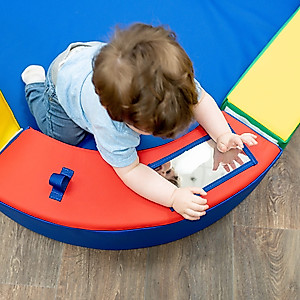 Children's Factory Playring with Tunnel & Slide, Primary, CF322-162, Foam Baby Climber, Kids and Toddler Indoor Climbing Toy, Playroom or Daycare Use, Rainbow