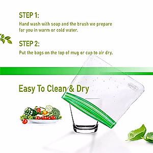 24 Pack Reusable Food Storage Bags - Non Plastic & Silicone Gallon Freezer Bags Sandwich Snack Resealable Lunch Bags Extra Thick Leakproof for Marinate Food & Fruit Cereal Travel Items Home Kitchen