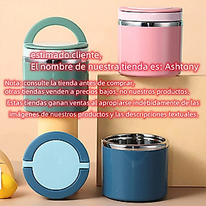 Ptsygantl Food Thermos, 630ml Soup Thermos, Stainless Steel Bento Box with Handle, Breakfast Cup Soup Storage Container Sealed for Work Travel (Green)