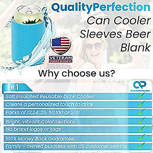 QualityPerfection Beer Can Cooler Sleeve, Neoprene Collapsible Coolie Economy Bulk Insulation with Stitches Perfect 4 Events,Custom DIY Projects - 12 Pack - Pattern (Firefighter)