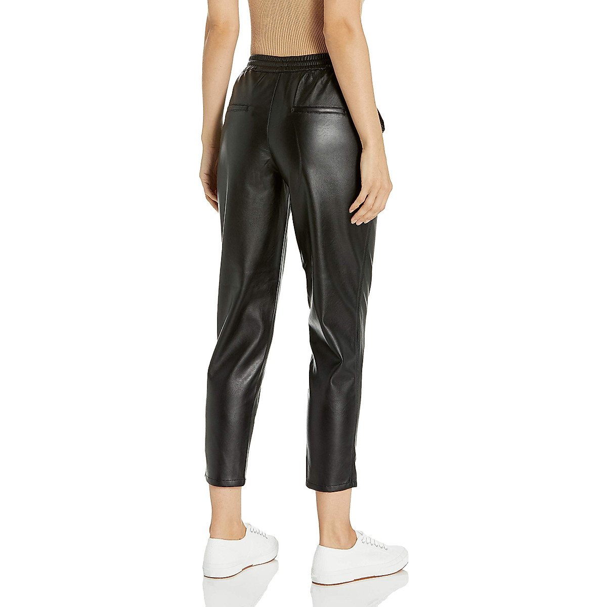 [BLANKNYC] womens [Blanknyc] Vegan Leather Drawstring Jogger Pants, No Guidance, 30 US