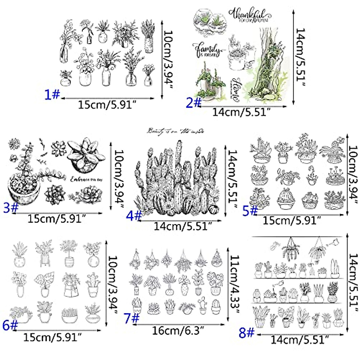 Flower Pot Silicone Clear Stamps for Card Making Scrapbooking Embossing DIY Craft Album Decoration Rubber Seal Stamps Silicone Stamps